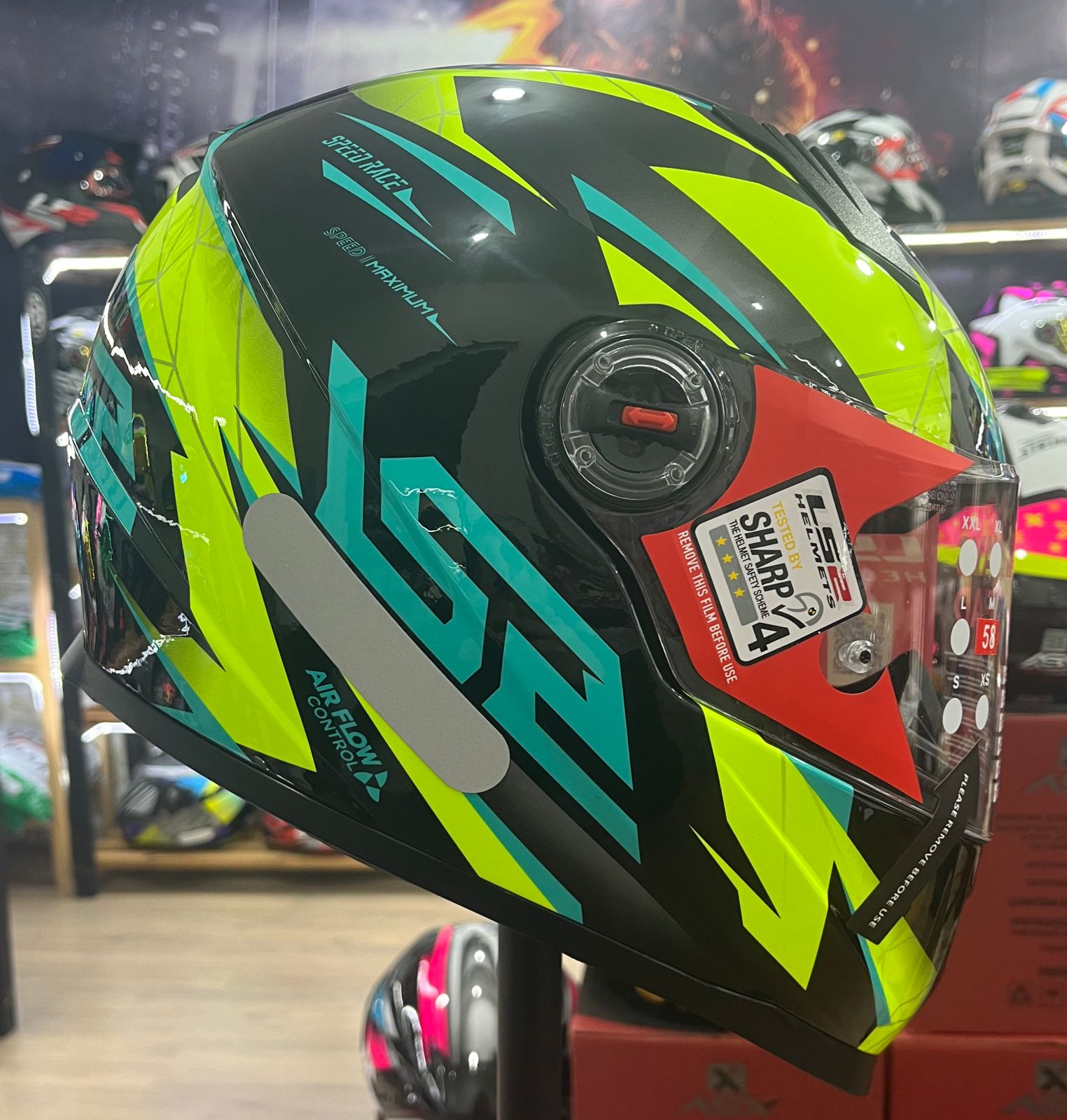 Capacete LS2 FF358 Draze Preto, amarelo e verde